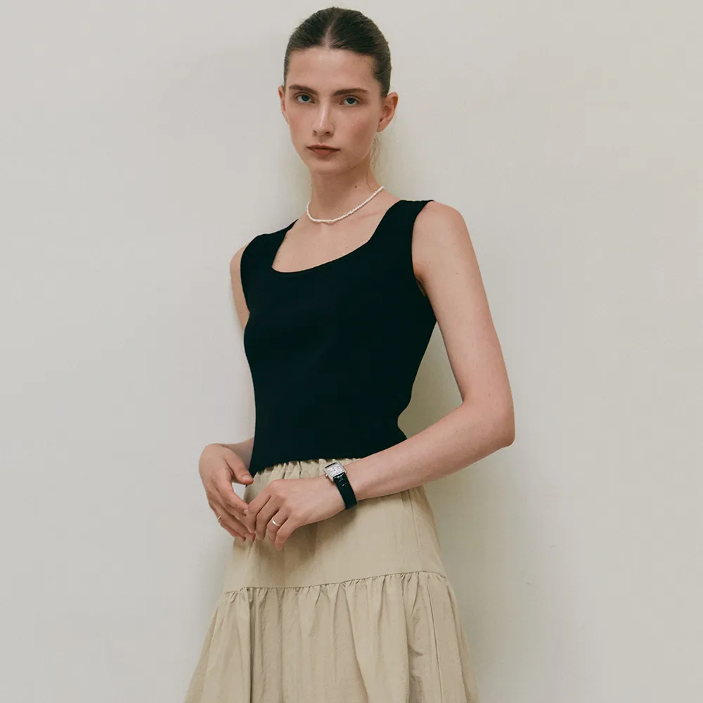 DEEP SQUARE NECK SLEEVELESS_BLACK - 감도 깊은 취향 셀렉트샵 29CM