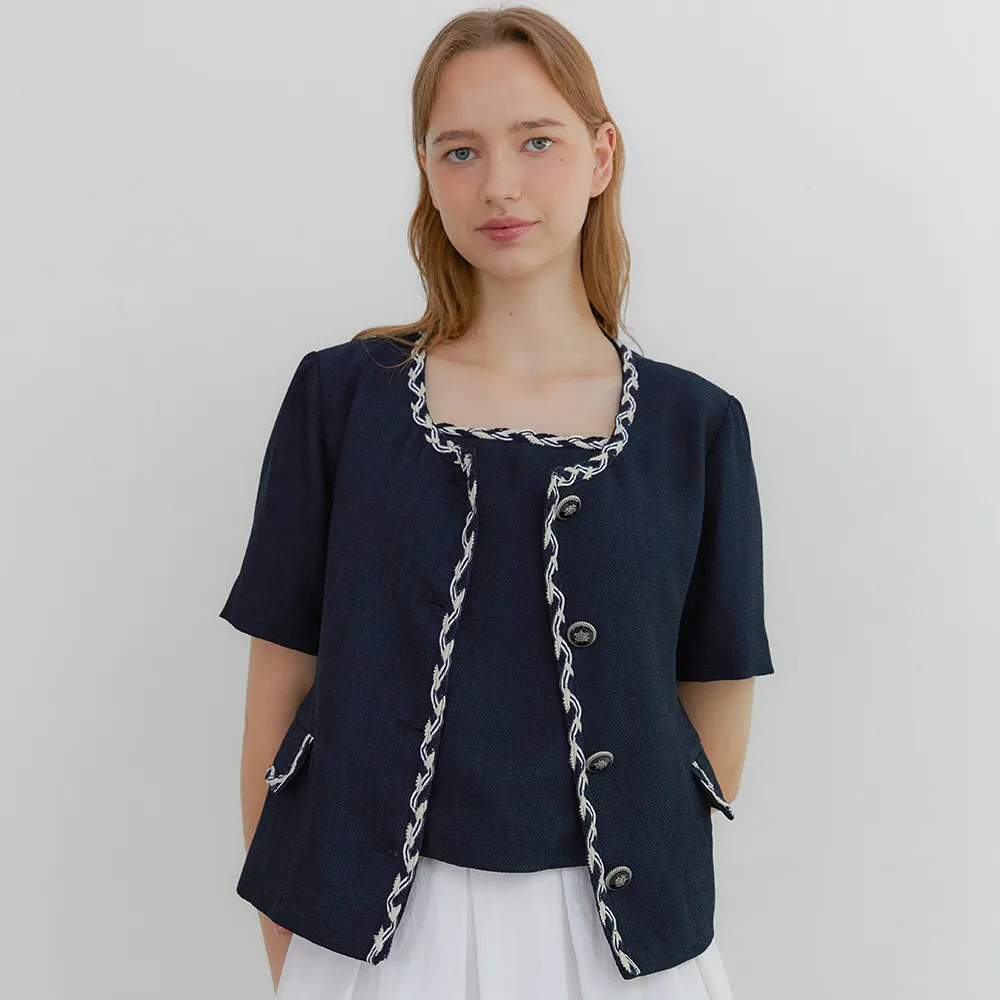 Twist Trim Point Short Sleeve Jacket - 감도 깊은 취향 셀렉트샵 29CM