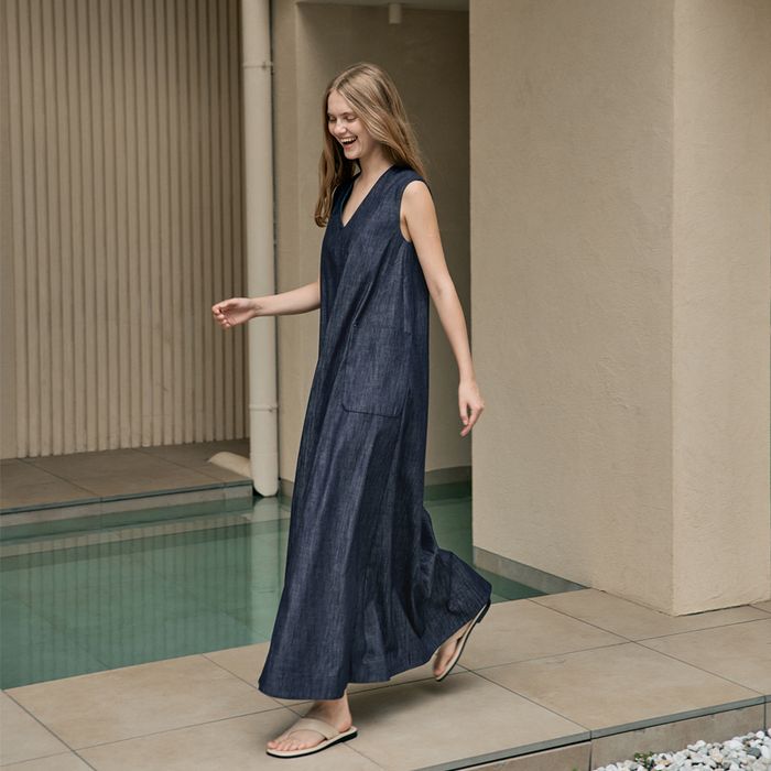 브이넥 데님 포켓 드레스_인디고 블루 - 감도 깊은 취향 셀렉트샵 29CM