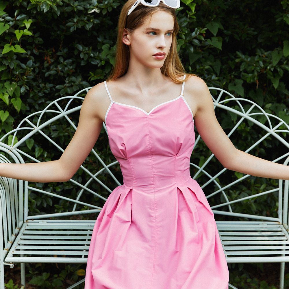 [LETQSTUDIO] Heart Binding Dress_Bubble Pink - 감도 깊은 취향 셀렉트샵 29CM