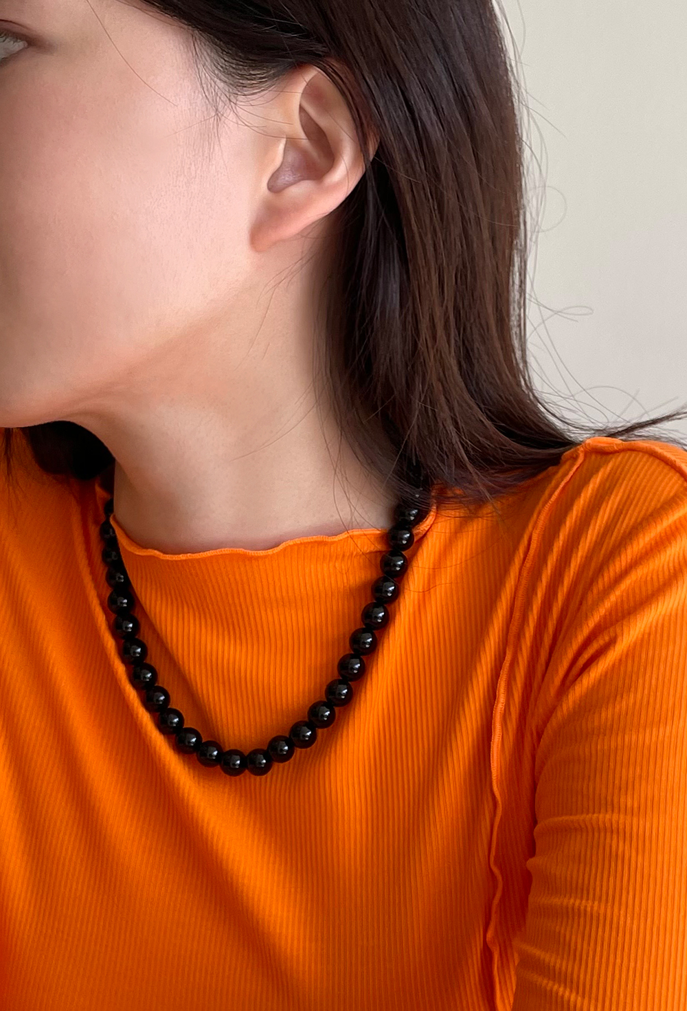 onyx ball necklace (2size) - 감도 깊은 취향 셀렉트샵 29CM