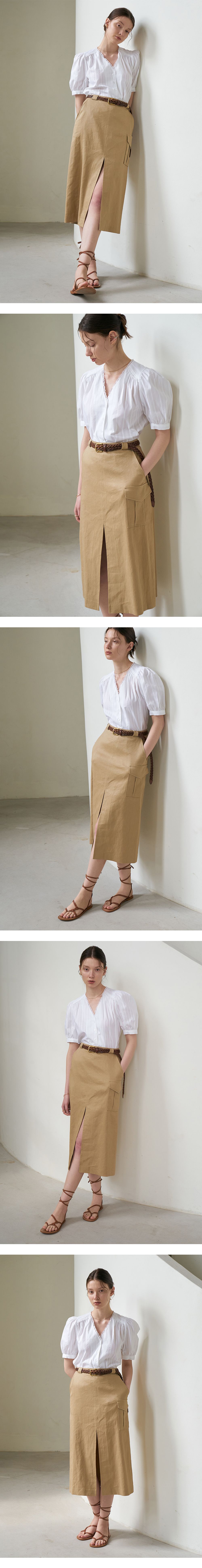 Olivia Pocket Slit Skirt (Sandal Wood) - 감도 깊은 취향 셀렉트샵 29CM