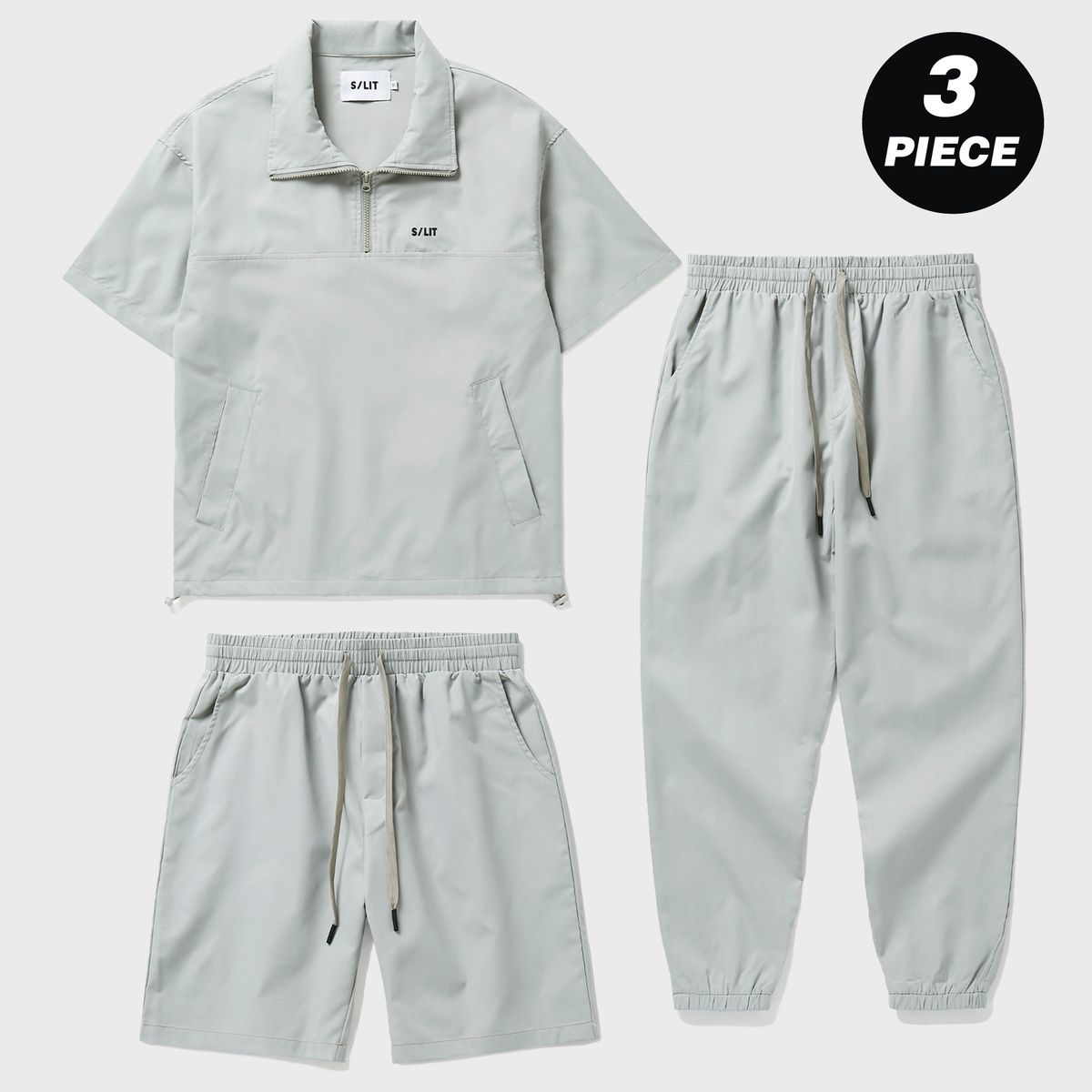 [SET] 스테디 라이트 반팔 아노락 3P 셋업 샌드그린 - 감도 깊은 취향 셀렉트샵 29CM
