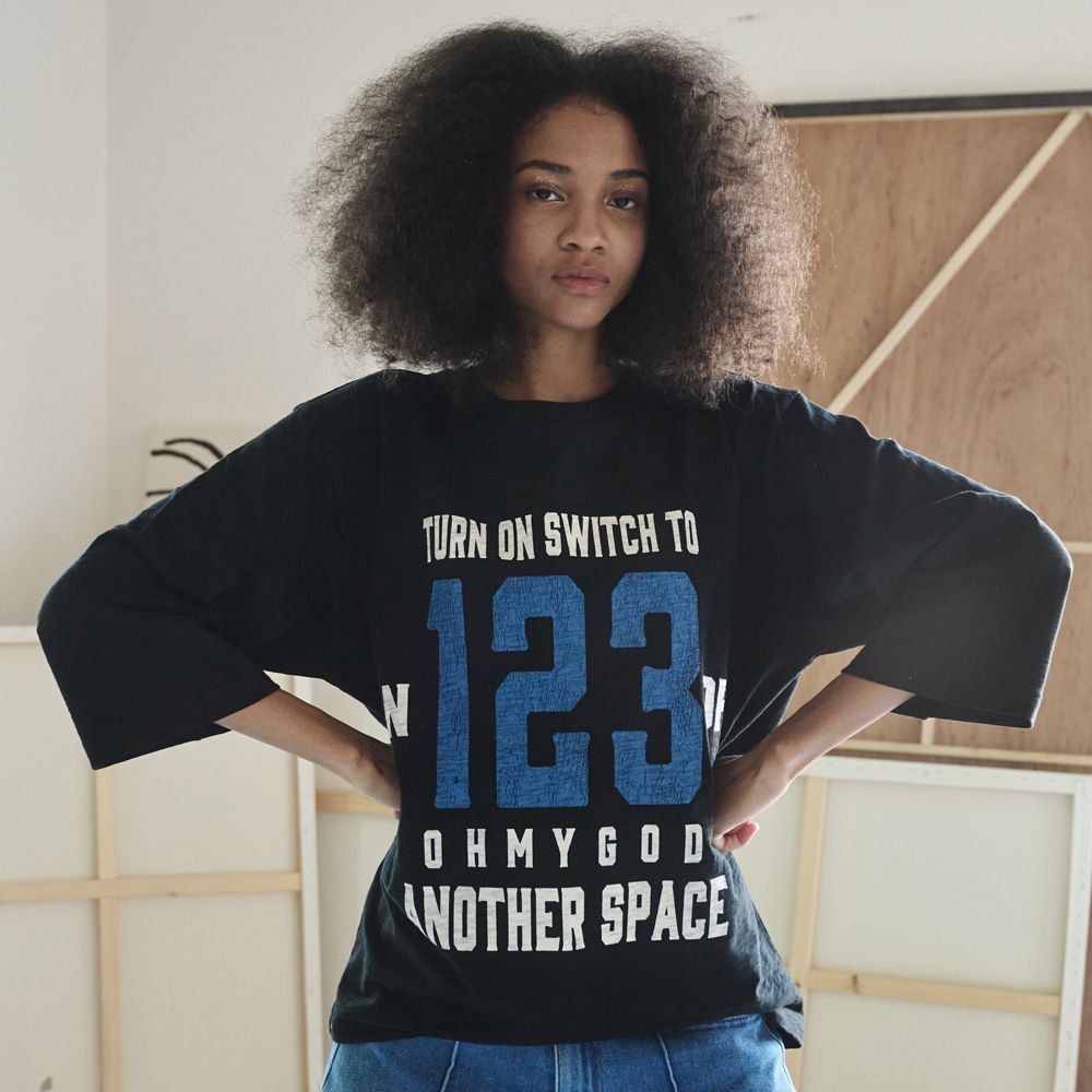 NUMBER 123 THREE-QUARTER SLEEVE T-SHIRT(UNISEX)_SXF1TS17BK - 감도 깊은 취향 ...