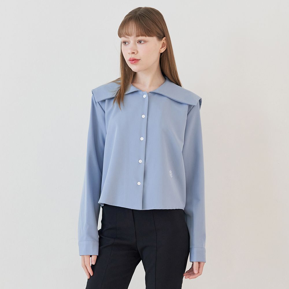 세일러 세미 크롭 셔츠 블루 감도 깊은 취향 셀렉트샵 29cm