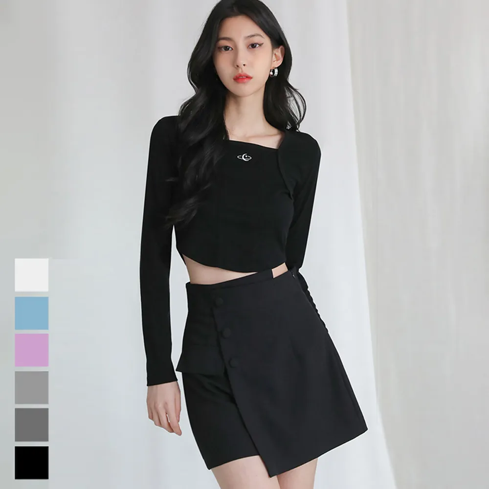 Square neck Line crop long sleeve - 6COL - 감도 깊은 취향 셀렉트샵 29CM