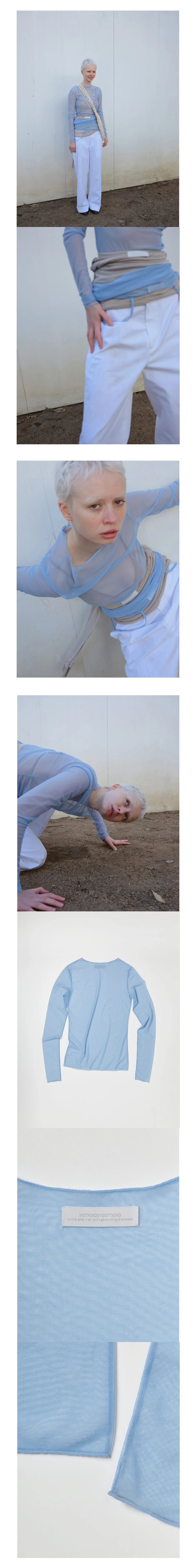 (4차 REORDER) MESH LONG SLEEVE TOP IN ICE BLUE - 감도 깊은 취향 셀렉트샵 29CM