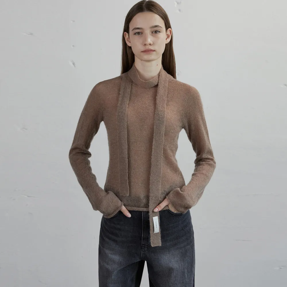 Kid yarn knit & muffler (brown) - 감도 깊은 취향 셀렉트샵 29CM