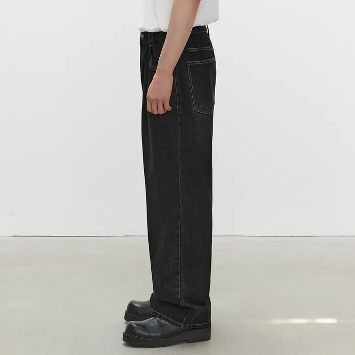 Deep Pleats Wide Jeans DCPT030Black - 감도 깊은 취향 셀렉트샵 29CM