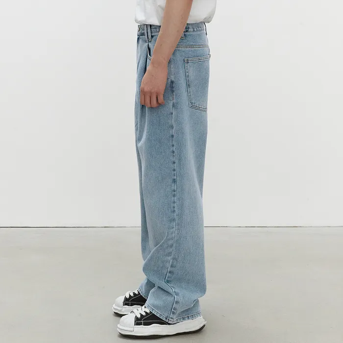 Deep Pleats Wide Jeans DCPT030LightBlue - 감도 깊은 취향 셀렉트샵 29CM