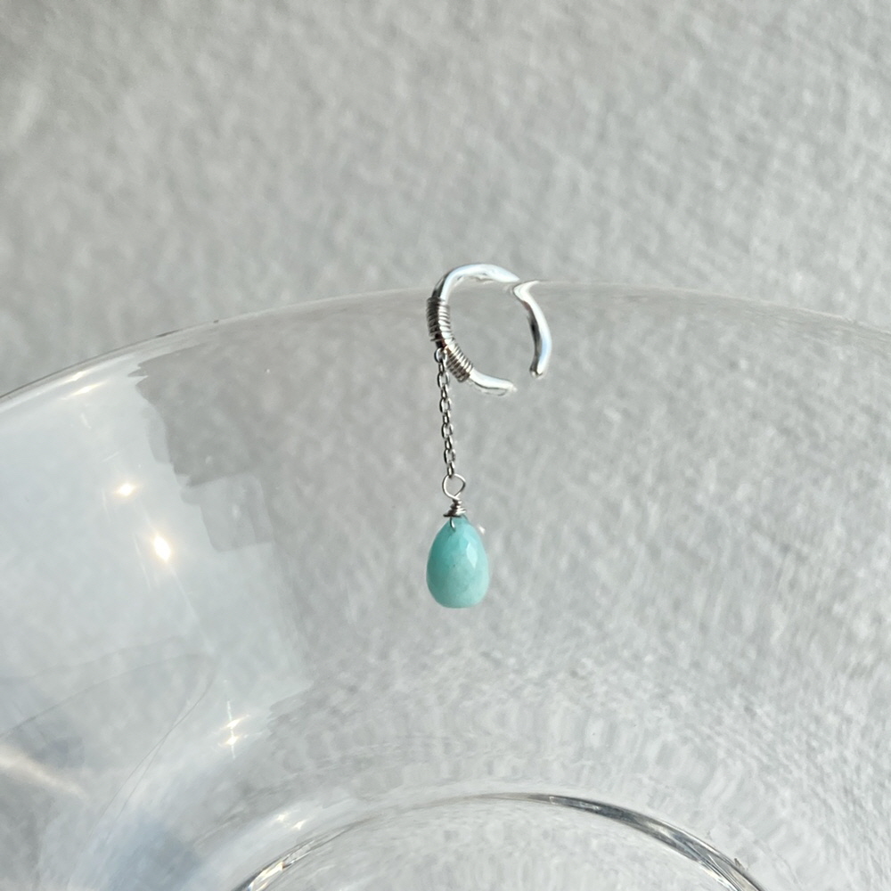 mint amazonite drop earcuff_ 민트 아마조나이트 드롭 이어커프 - 감도 깊은 취향 셀렉트샵 29CM