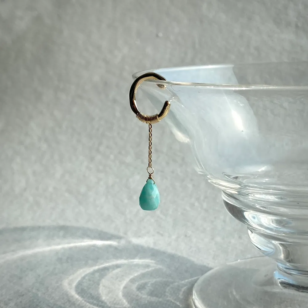 mint amazonite drop earcuff_ 민트 아마조나이트 드롭 이어커프 - 감도 깊은 취향 셀렉트샵 29CM