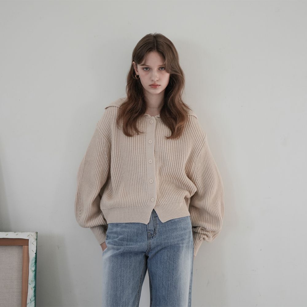 Cotton Calla Ribbed Knit Cardigan (Beige) - 감도 깊은 취향 셀렉트샵 29CM