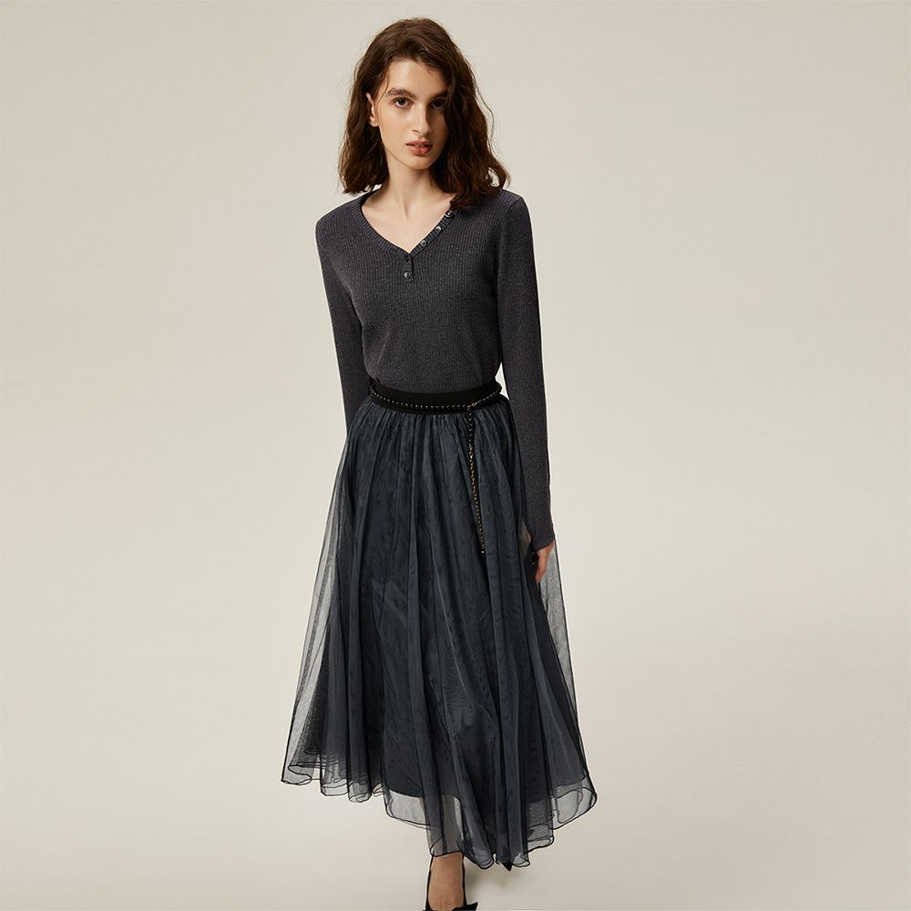 [23FW] 투톤 튤 플레어 샤 스커트(MODCSK02N8) - 감도 깊은 취향 셀렉트샵 29CM