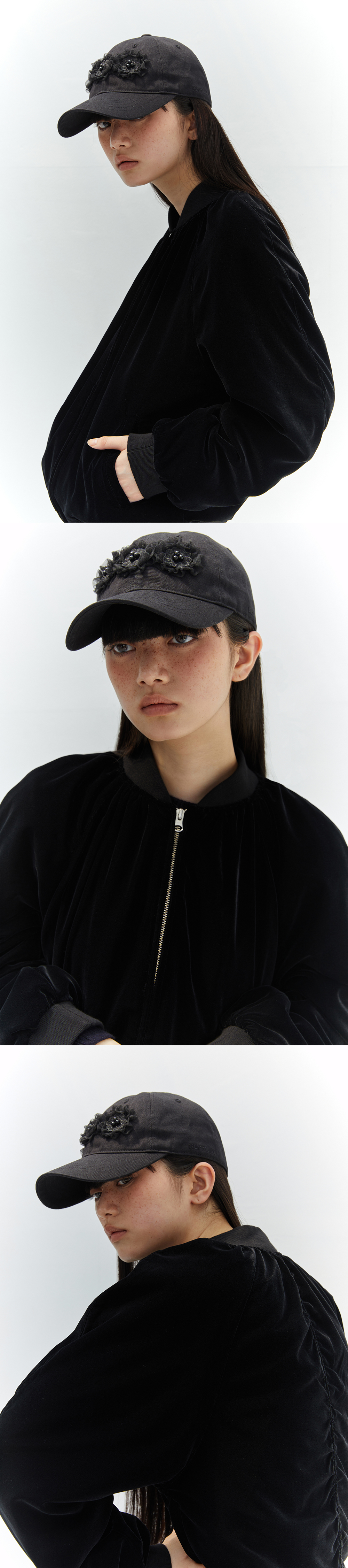 LACE FLOWER BALL CAP (BLACK) - 감도 깊은 취향 셀렉트샵 29CM