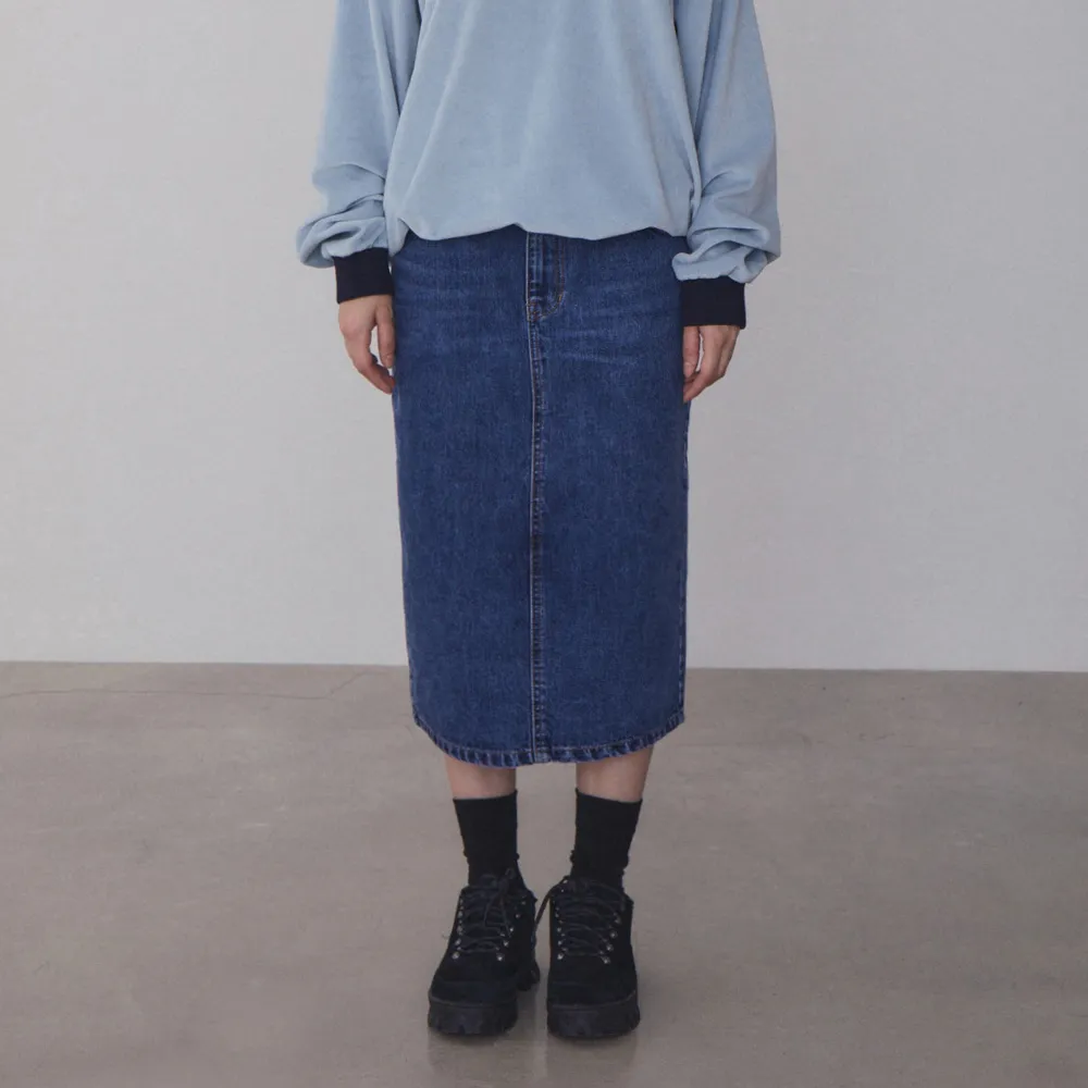 RR DENIM MIDI SKIRT (BLUE) - 감도 깊은 취향 셀렉트샵 29CM