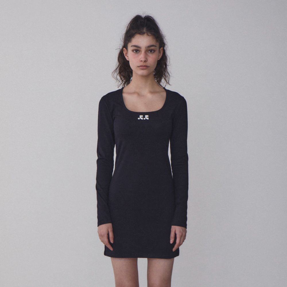 RR SQUARE NECK MINI DRESS (BLACK) - 감도 깊은 취향 셀렉트샵 29CM