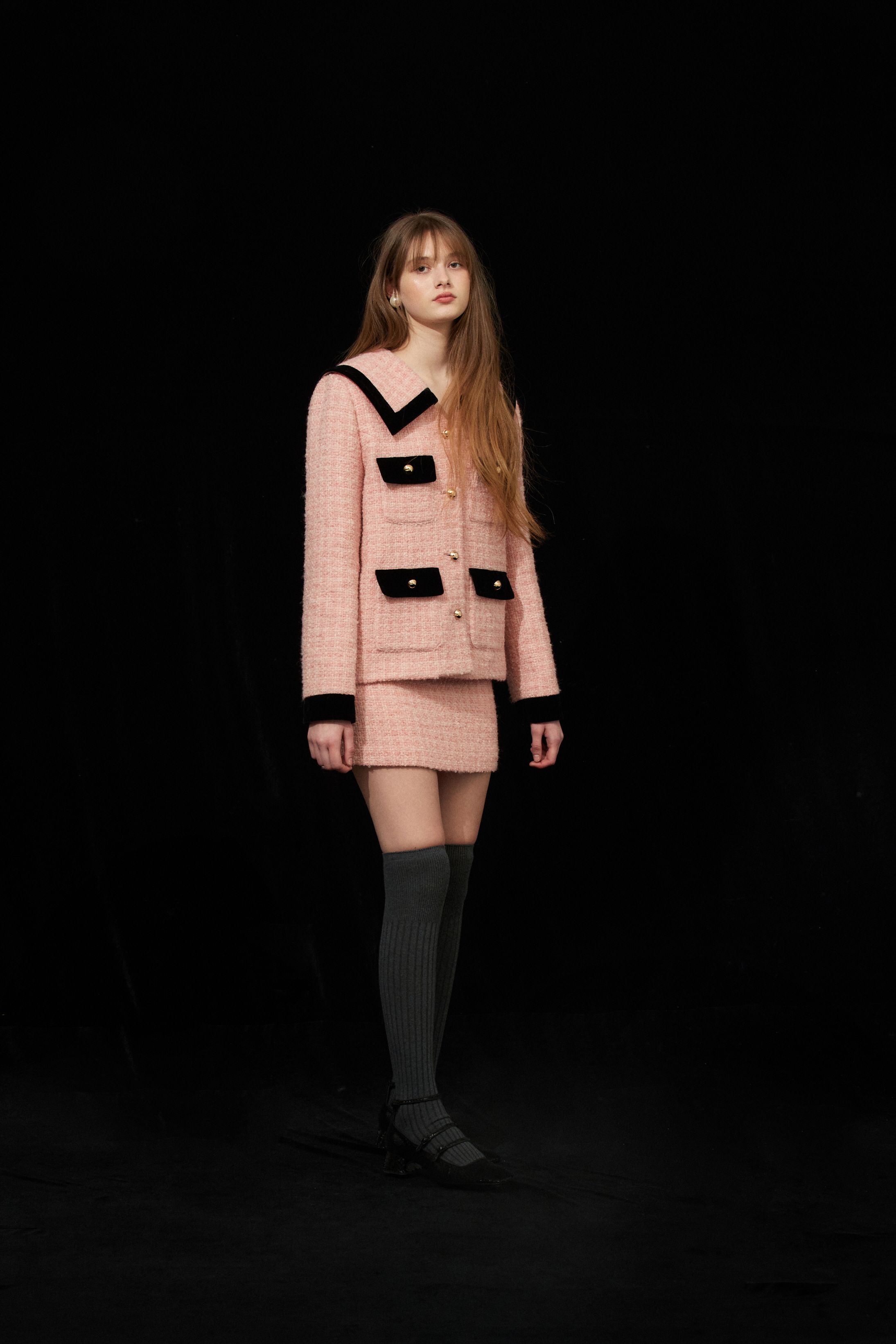 VELVET COMBI COLLAR JACKET - PINK - 감도 깊은 취향 셀렉트샵 29CM
