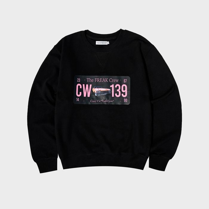 PINK NUMBER PLATE SWEATSHIRTS BLACK - 감도 깊은 취향 셀렉트샵 29CM