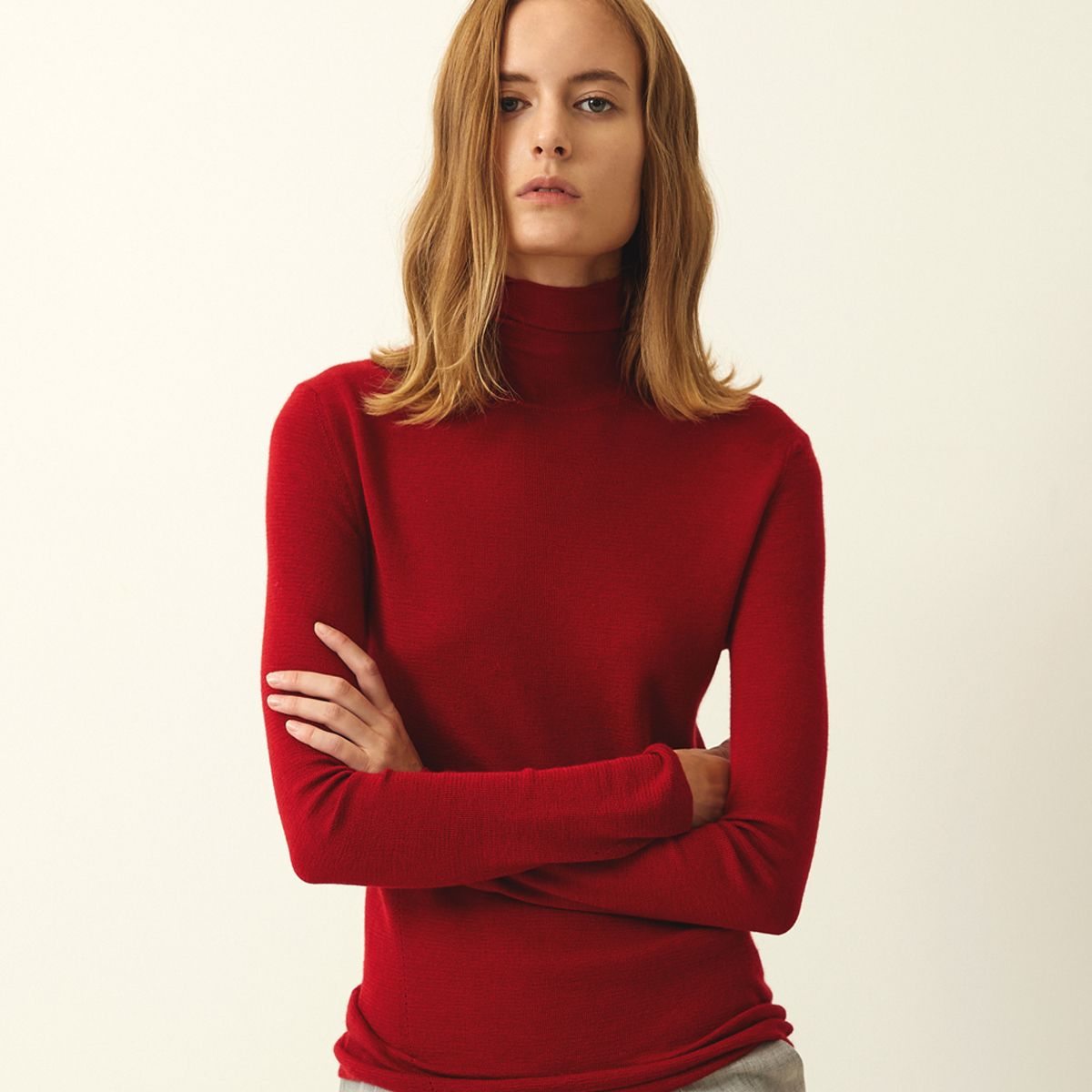 Silk Cashmere Turtleneck Knit Top Red 감도 깊은 취향 셀렉트샵 29cm