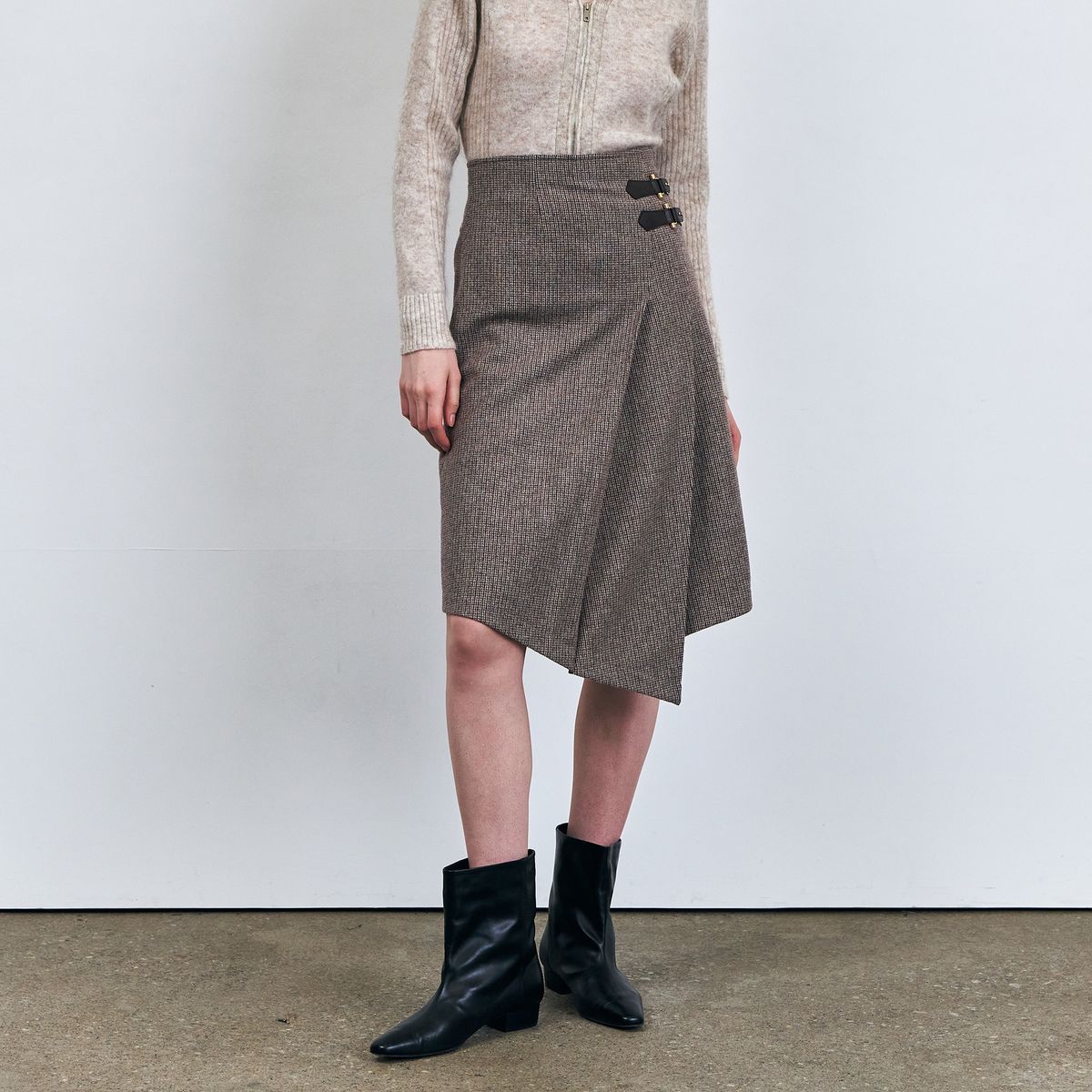 Diagonal Pleated Wool Skirt, Purple - 감도 깊은 취향 셀렉트샵 29CM