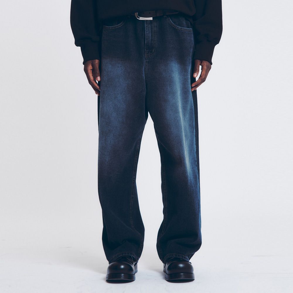 BARREL WIDE LEG FADING DENIM PANTS (DARK NAVY) - 감도 깊은 취향 셀렉트샵 29CM