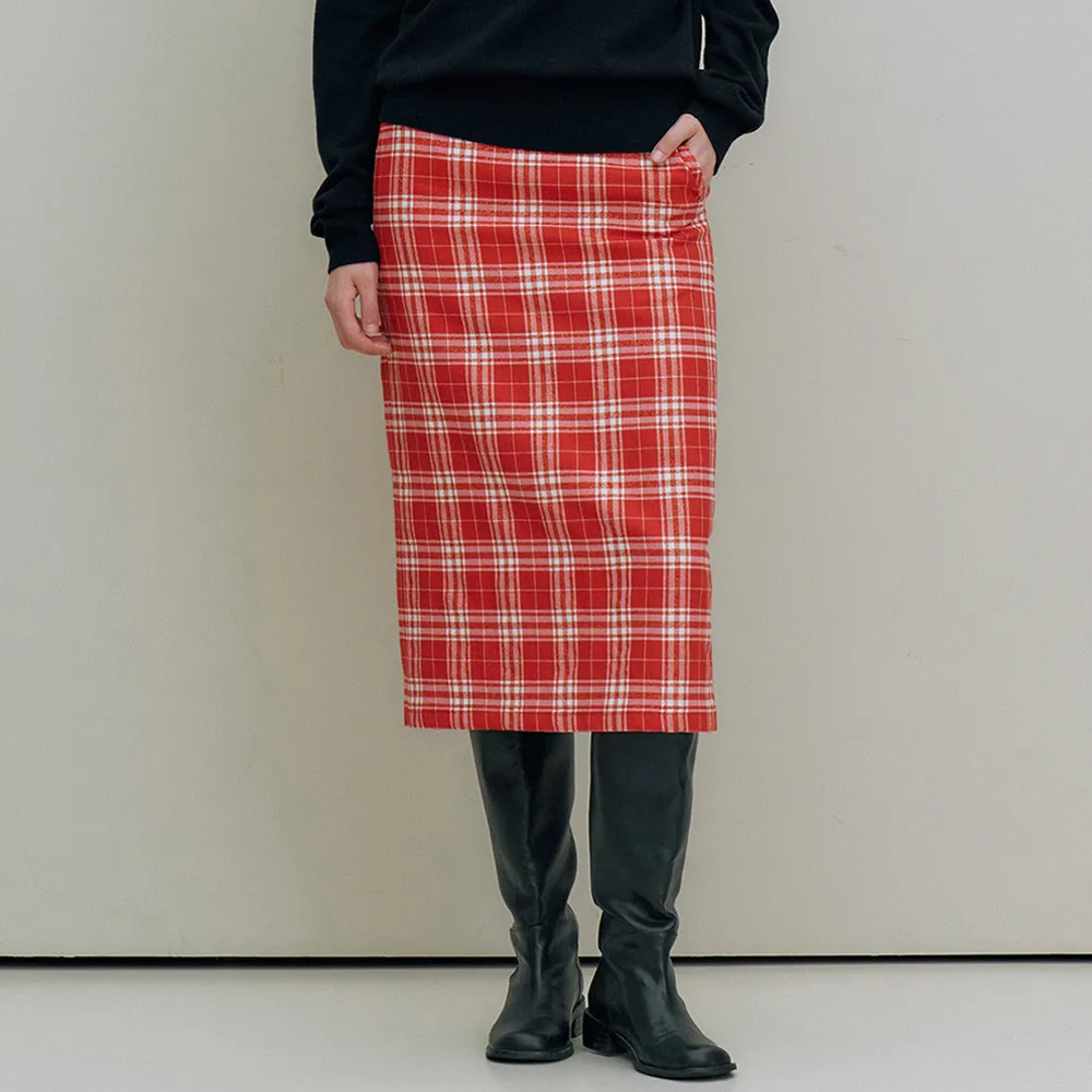 Carol wool check skirt (Red) - 감도 깊은 취향 셀렉트샵 29CM