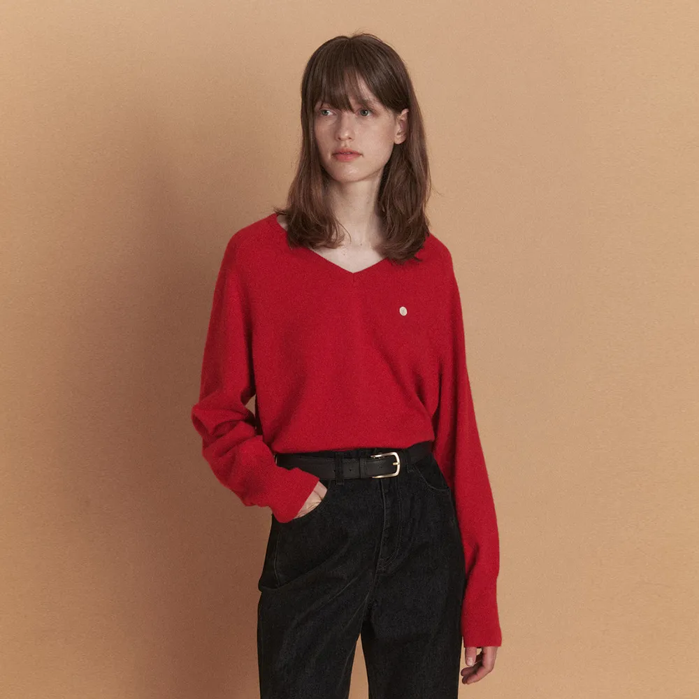 Latty V-neck Knit (Red) - 감도 깊은 취향 셀렉트샵 29CM