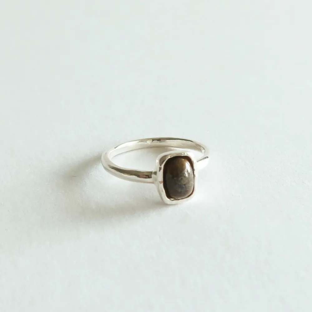 silver 925 Square pebble ring [DOL wood 03] - 감도 깊은 취향 셀렉트샵 29CM