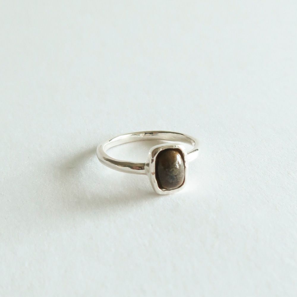 silver 925 Square pebble ring [DOL wood 03] - 감도 깊은 취향 셀렉트샵 29CM