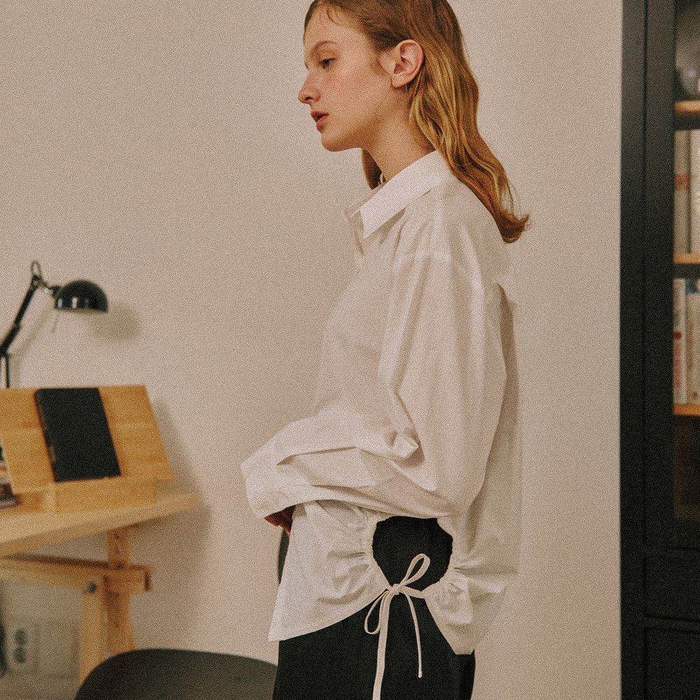 SIDE HOLE STRING SHIRTS WHITE - 감도 깊은 취향 셀렉트샵 29CM