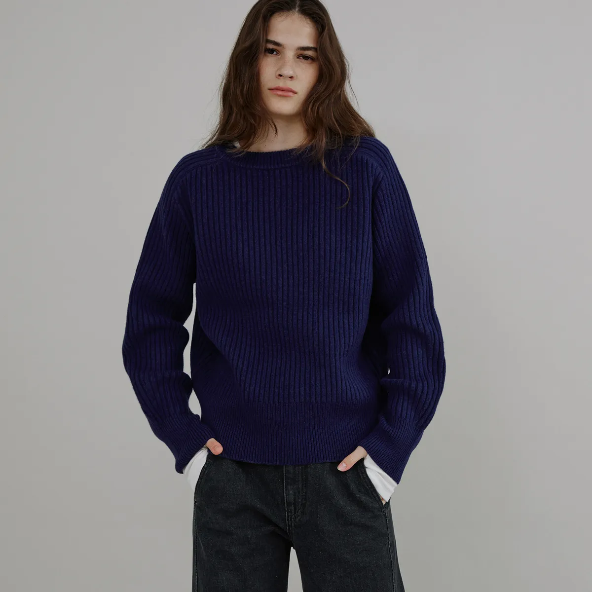 Sable wool knit pullover_navy - 감도 깊은 취향 셀렉트샵 29CM