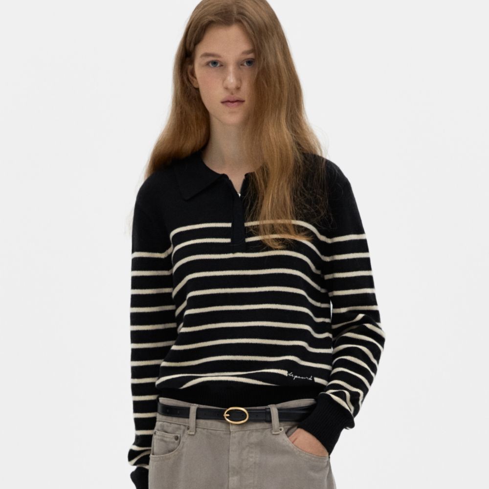 stripe collar pullover - black - 감도 깊은 취향 셀렉트샵 29CM