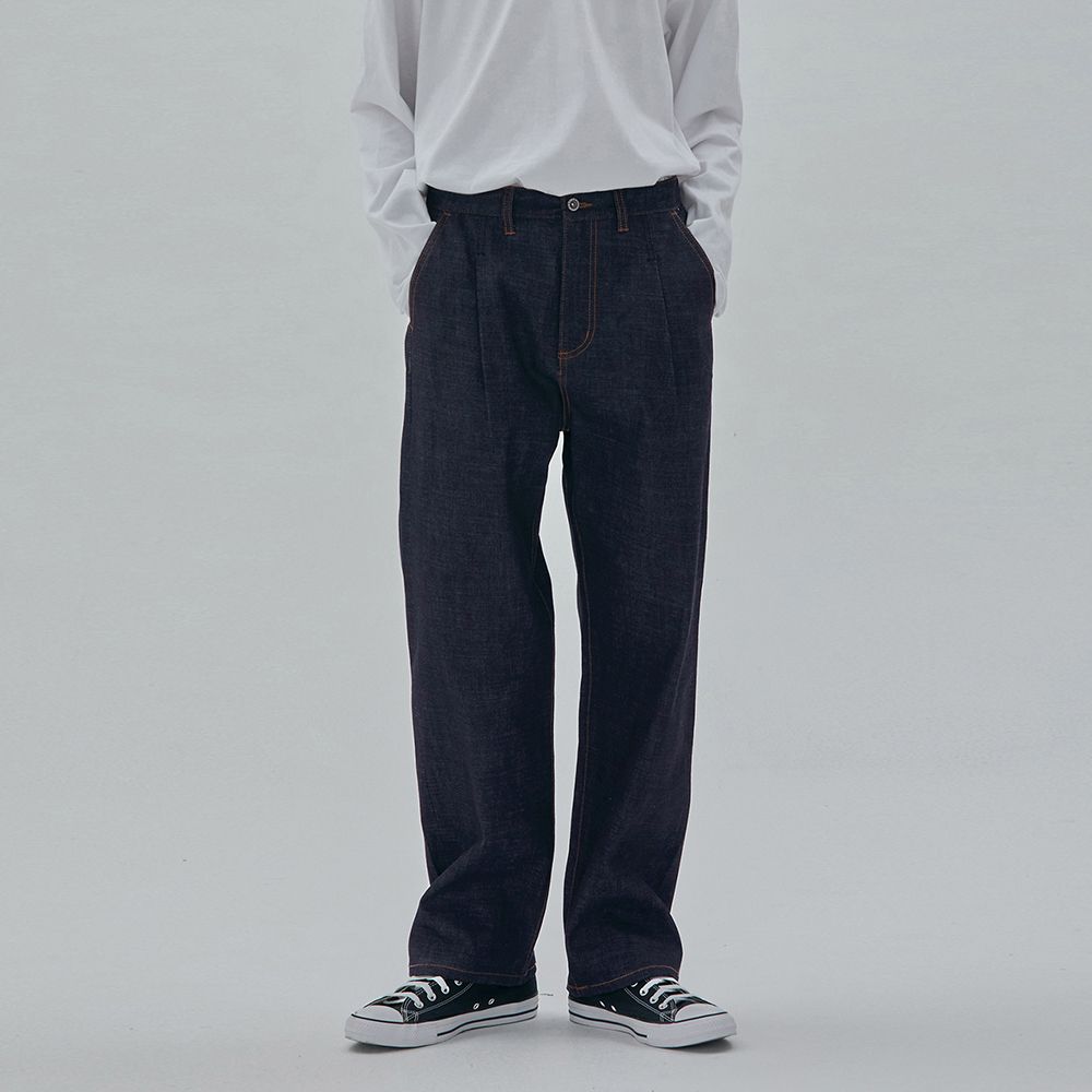 DENIM ONE TUCK WIDE SELVEDGE PANTS INDIGO - 감도 깊은 취향 셀렉트샵 29CM