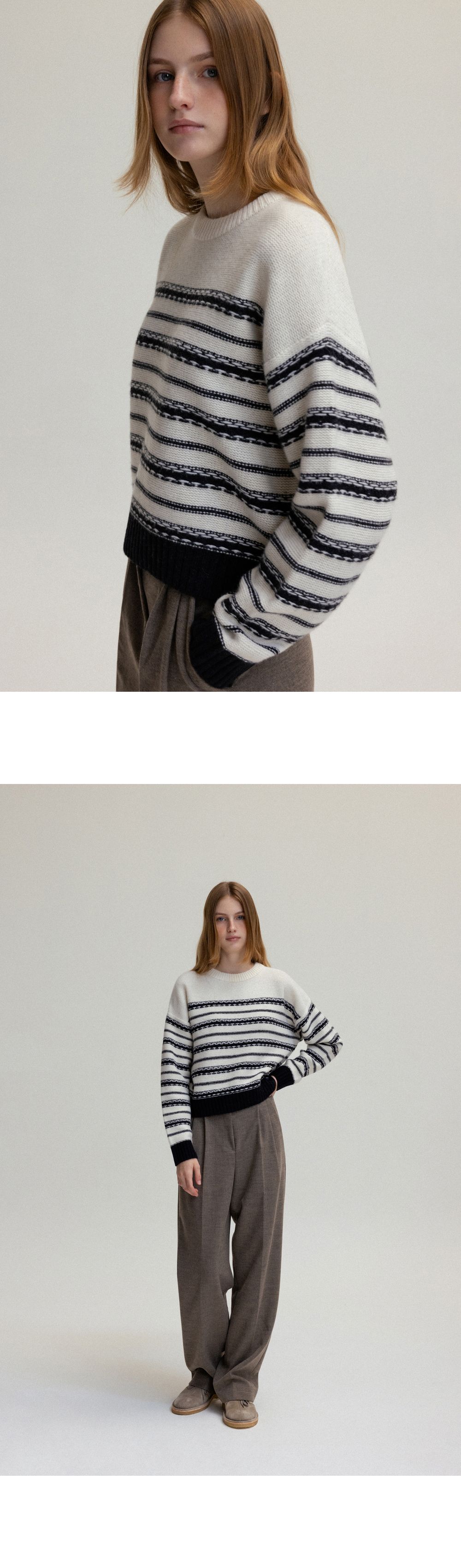 Line wool knit (ivory) - 감도 깊은 취향 셀렉트샵 29CM