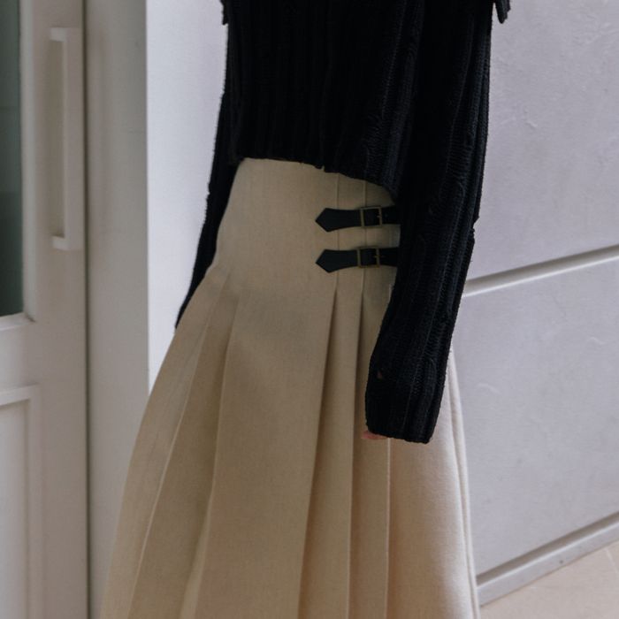 belt buckle pleats skirt_ivory - 감도 깊은 취향 셀렉트샵 29CM