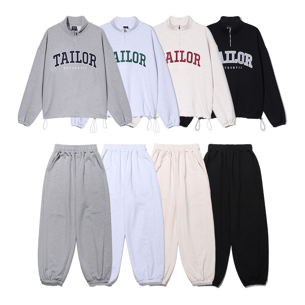 [SET] 엔비엘 오버핏 하프집업 스웻셔츠 & 와이드 트레이닝 팬츠 (4color) - 감도 깊은 취향 셀렉트샵 29CM