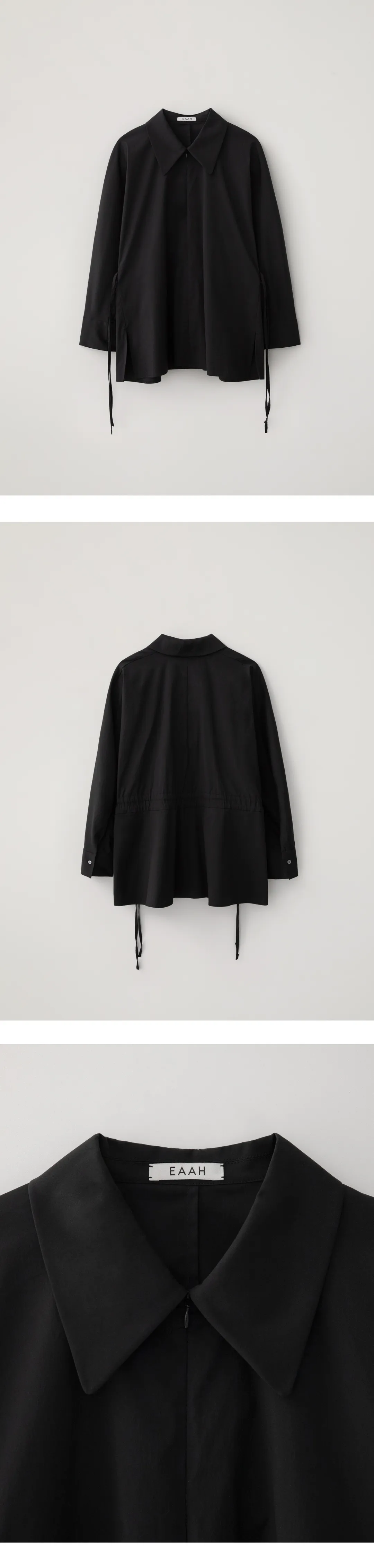 DRAWSTRING BLOUSE (BLACK) - 감도 깊은 취향 셀렉트샵 29CM