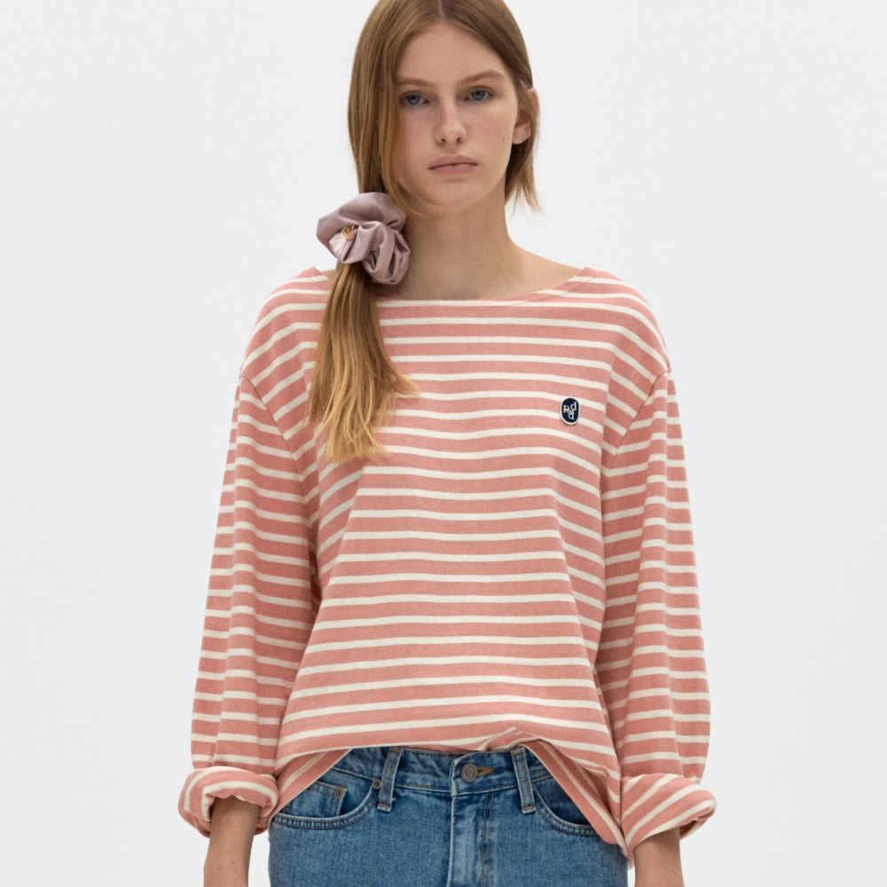 dpwd elbow patch stripe t shirts - pink - 감도 깊은 취향 셀렉트샵 29CM