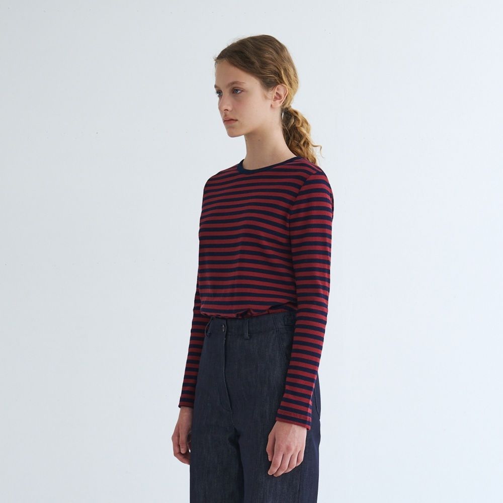 Basic Stripe Tee(Burgundy) - 감도 깊은 취향 셀렉트샵 29CM