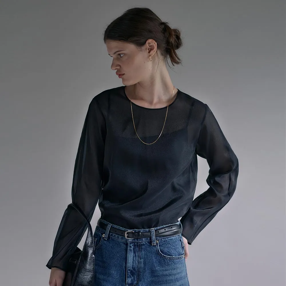 Silky See-through Blouse SW3WB445-10 - 감도 깊은 취향 셀렉트샵 29CM