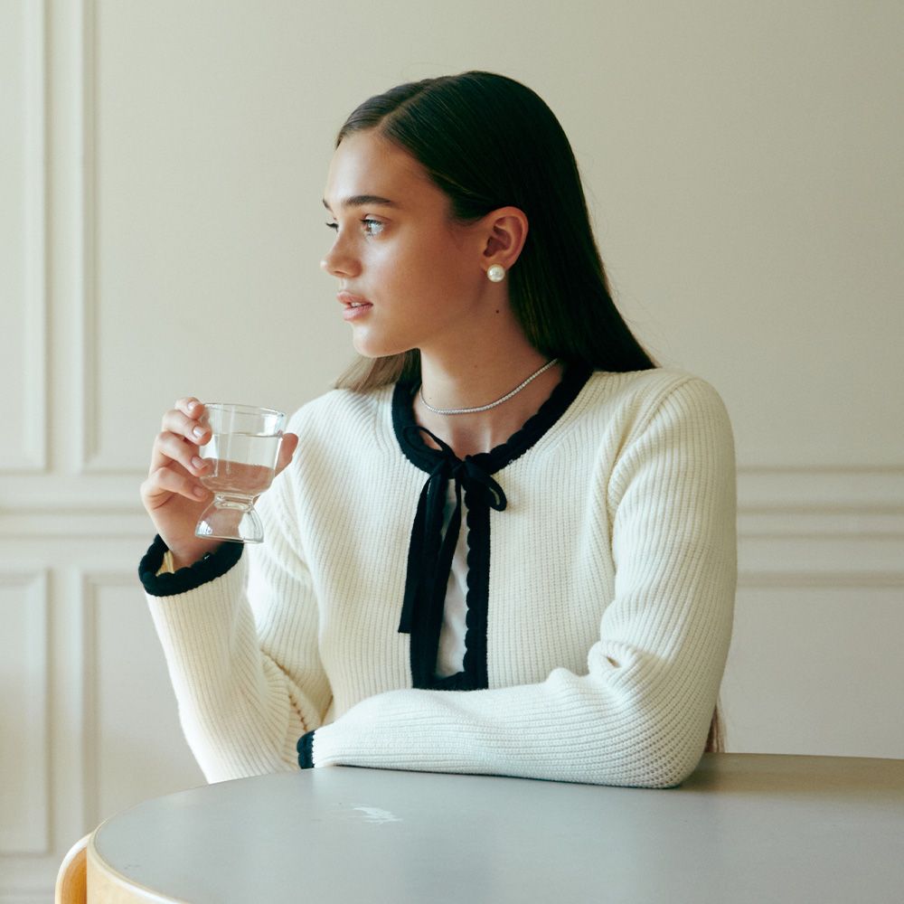 배색 리본이 가디건 (2COL) - 감도 깊은 취향 셀렉트샵 29CM