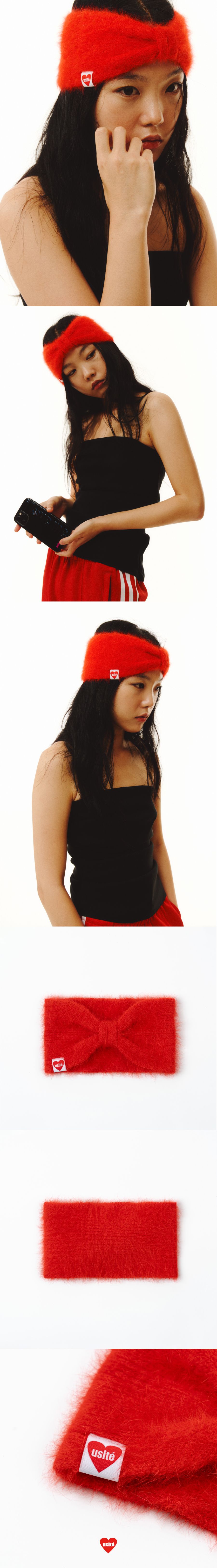 STRAWBERRY RIBBON ANGORA KNIT HAIR BAND 니트 리본 헤어밴드 - 감도 깊은 취향 셀렉트샵 29CM