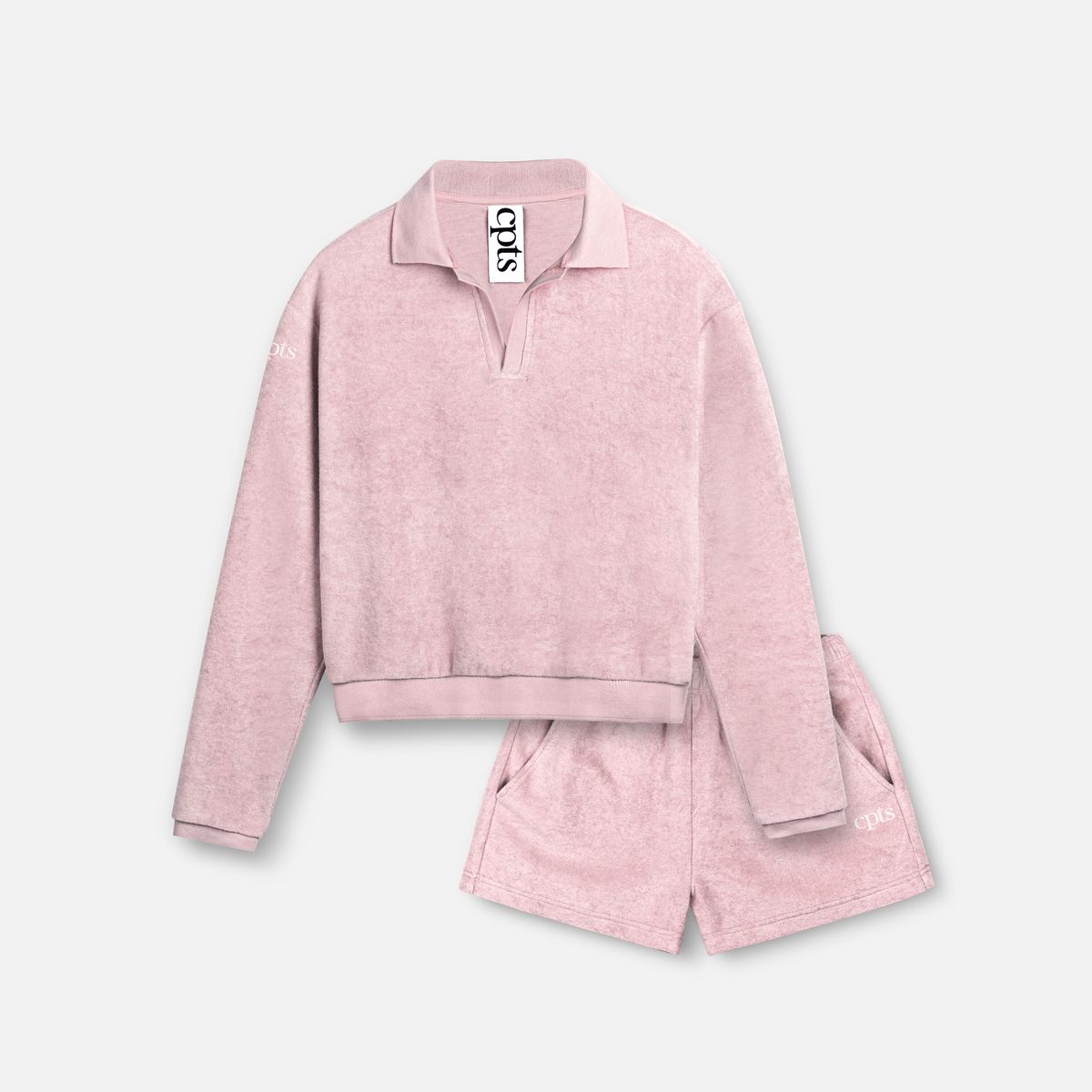 LONG SLEEVED TOWELING POLO SETS_LIGHT PINK - 감도 깊은 취향 셀렉트샵 29CM