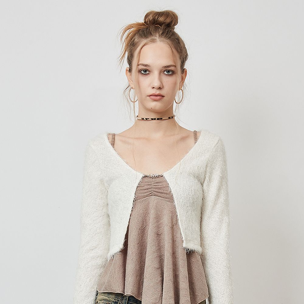 ECO FUR PENDANT CARDIGAN_IVORY - 감도 깊은 취향 셀렉트샵 29CM