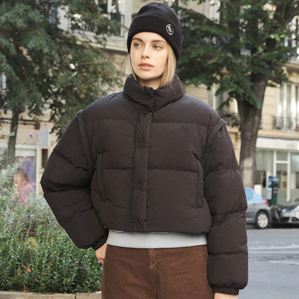 TWO-WAY EMBROIDERED PADDING JUMPER_BLACK - 감도 깊은 취향 셀렉트샵 29CM