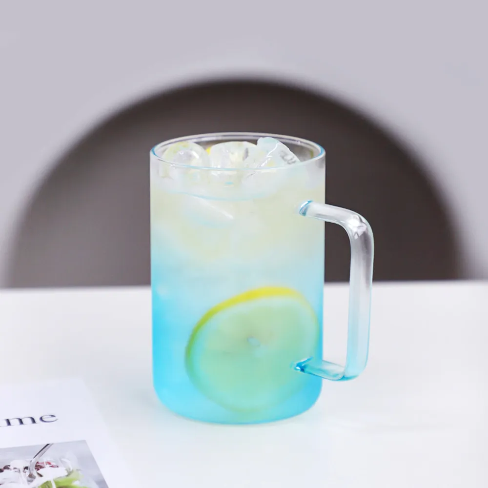 로스코 그라데이션 내열유리 컵 유리잔 손잡이컵 500ml 3color 택1 - 감도 깊은 취향 셀렉트샵 29CM