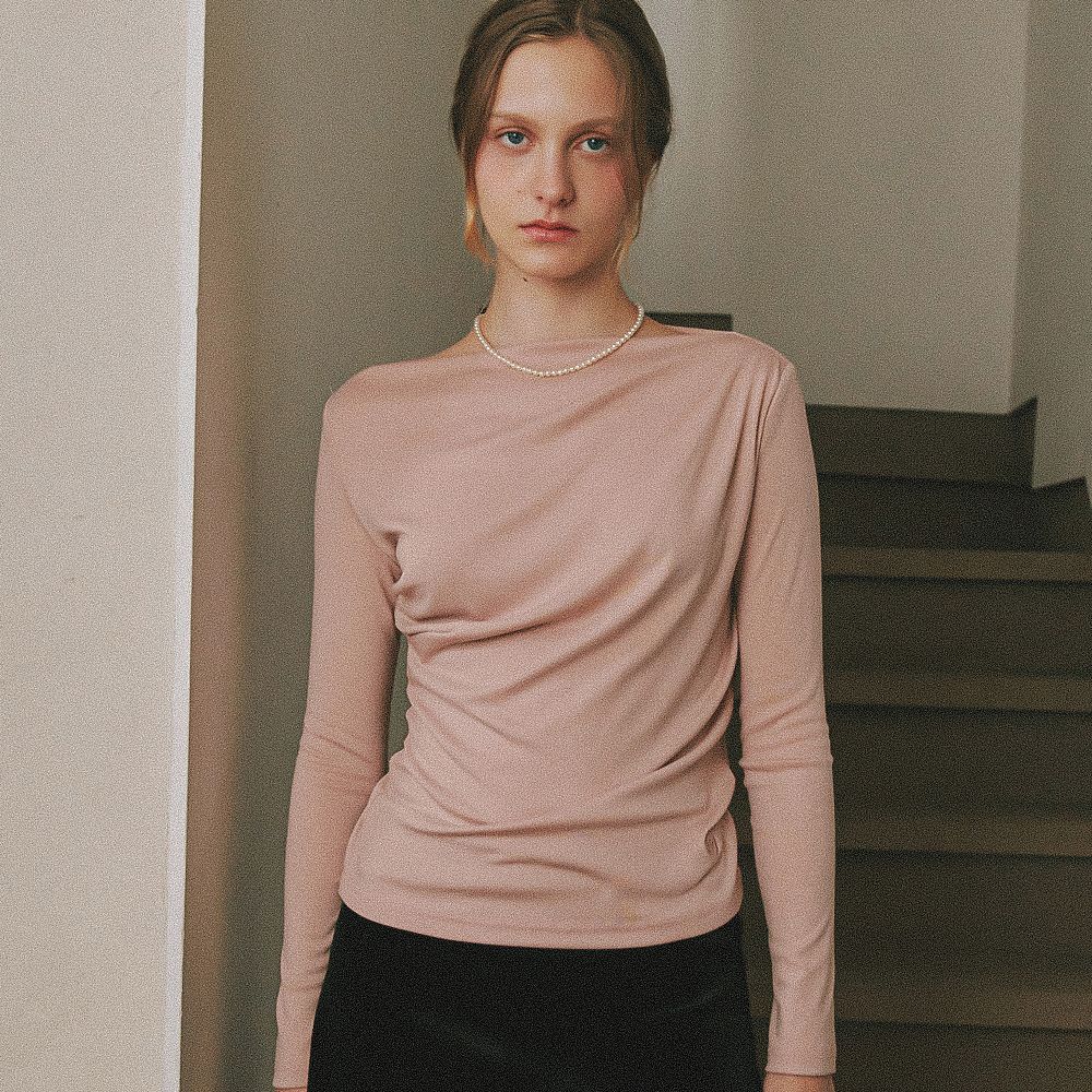 DRAPE SHIRRING LONG SLEEVE INDIE PINK - 감도 깊은 취향 셀렉트샵 29CM