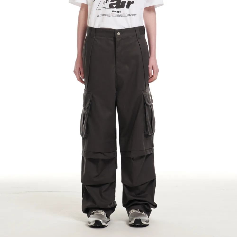 EYELET POCKET CARGO WIDE PANTS CHARCOAL - 감도 깊은 취향 셀렉트샵 29CM