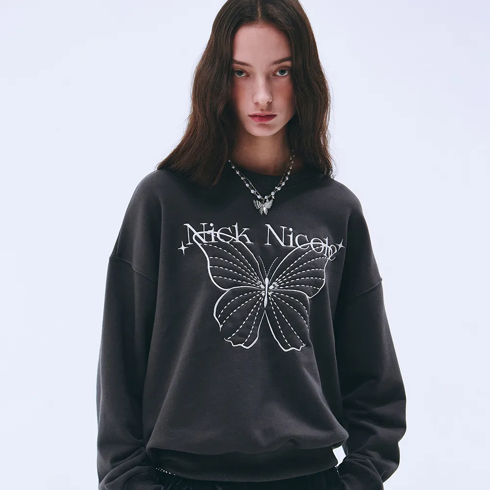 SHINE BUTTERFLY SWEATSHIRT_CHARCOAL CREAM - 감도 깊은 취향 셀렉트샵 29CM